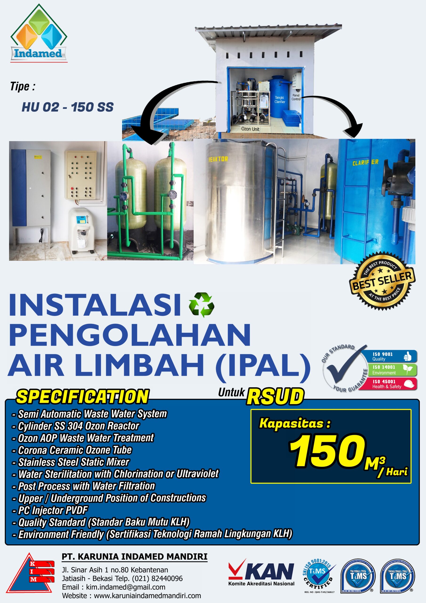 INDAMED IPAL Ozone Reactor RS Tipe C+ Kap.150 m3 HU 02 - 150 SS | PT ...
